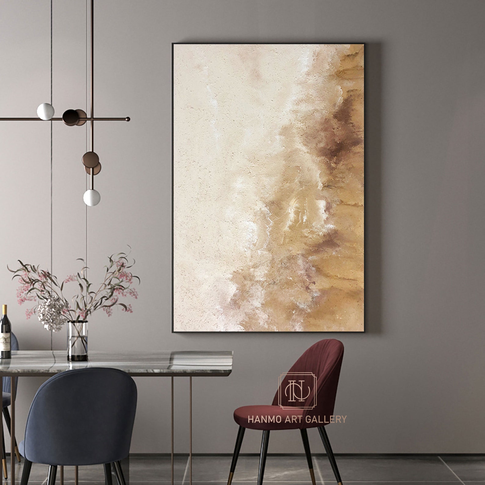 Large Beige Abstract Painting Beige Painting Brown Painting - Etsy