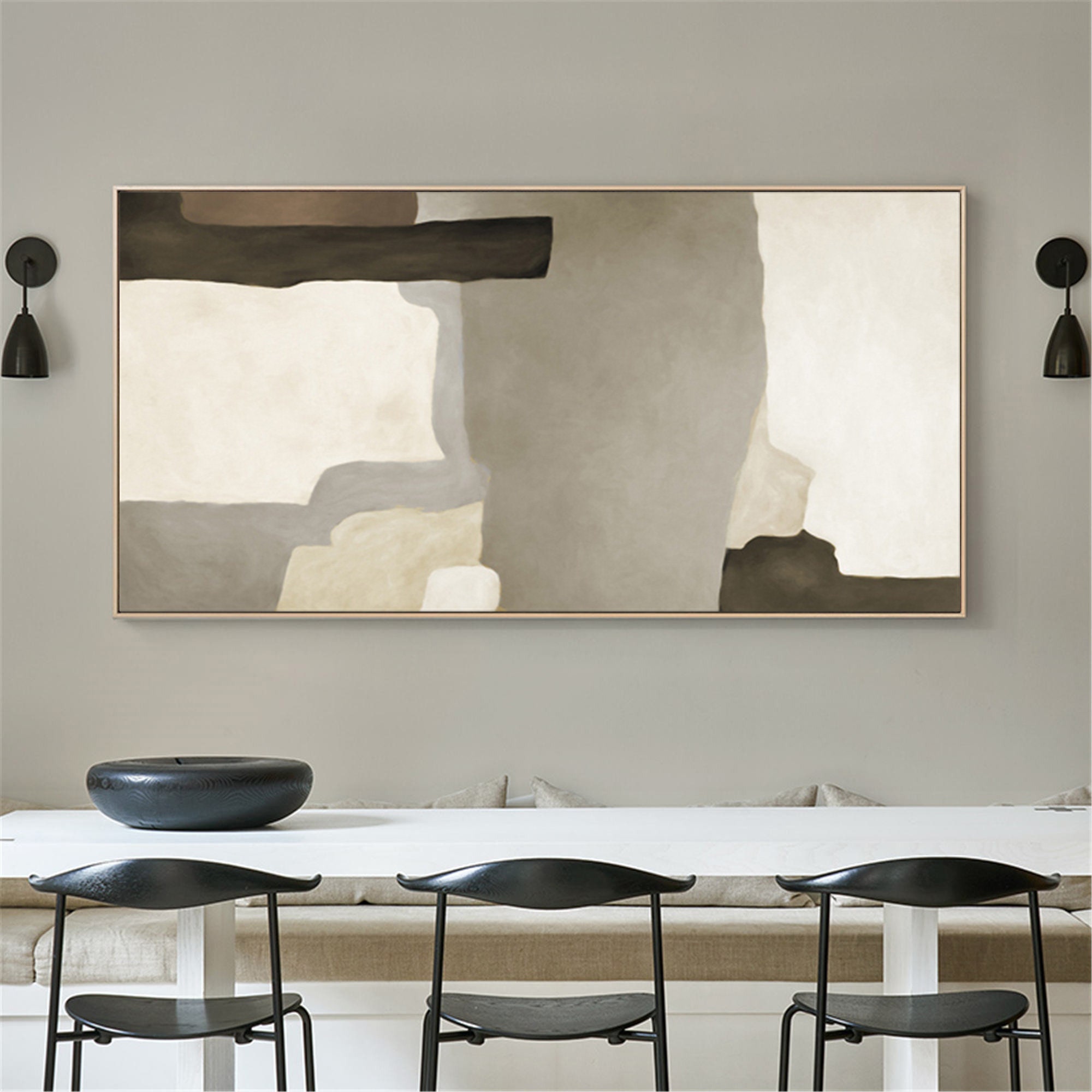 Minimalist Abstract Painting Beige Abstract Painting On Canvas | Etsy