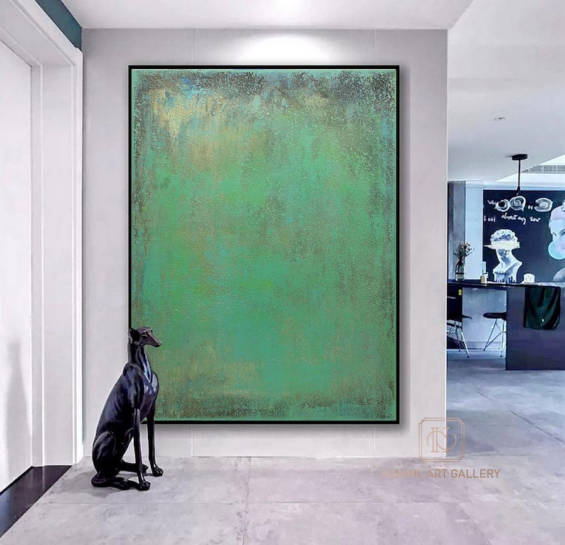 Large Green Abstract Painting Green Abstract Painting Canvas - Etsy