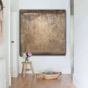 Brown Minimalist Painting Brown Wall Art 3d Texture Painting Brown Wabi-sabi Art Brown Square ...