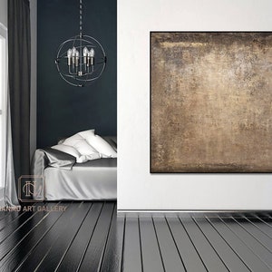 Brown Minimalist Painting Brown Wall Art 3d Texture Painting Brown Wabi-sabi Art Brown Square ...