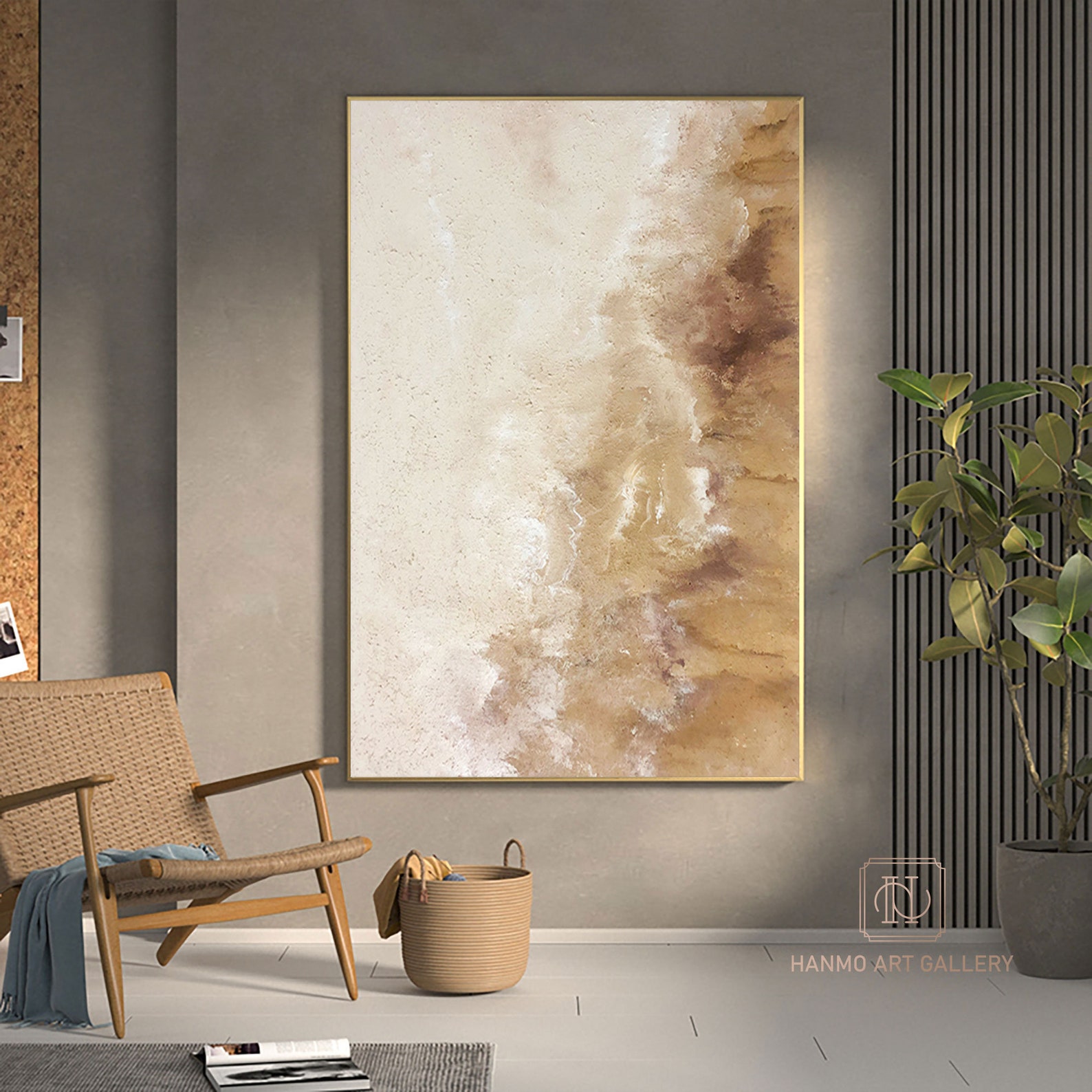 Large Beige Abstract Painting Beige Painting Brown Painting - Etsy