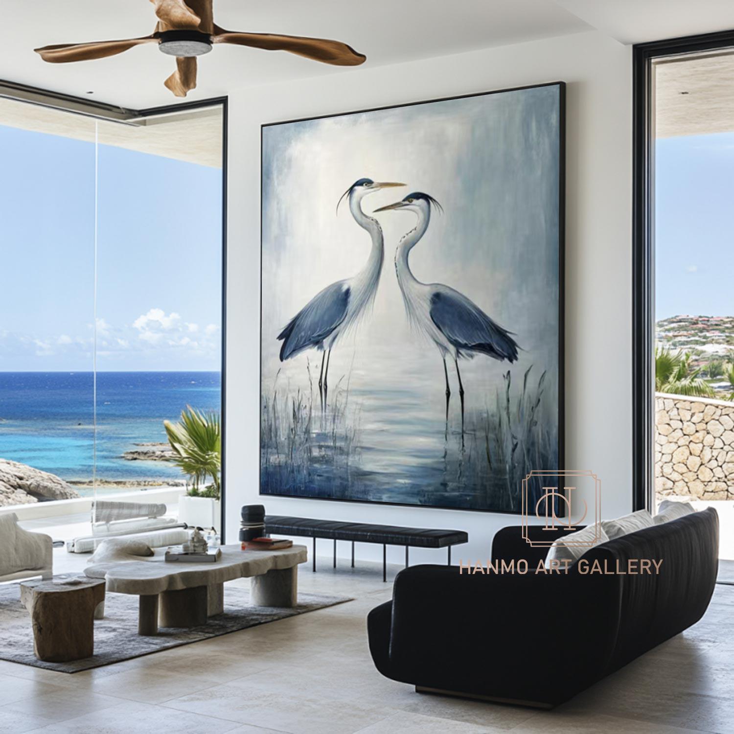 Birds Wall Art Neutral Wall Decor a Flock of Bird Wall Painting on ...