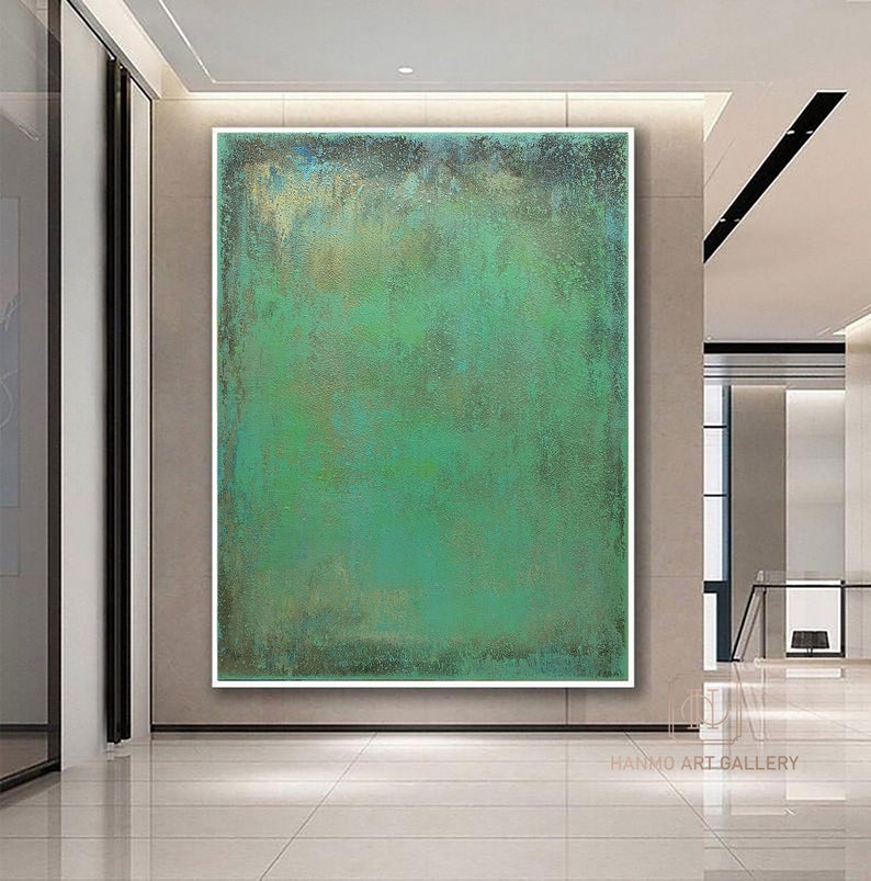 Large Green Abstract Painting Green Abstract Painting Canvas - Etsy