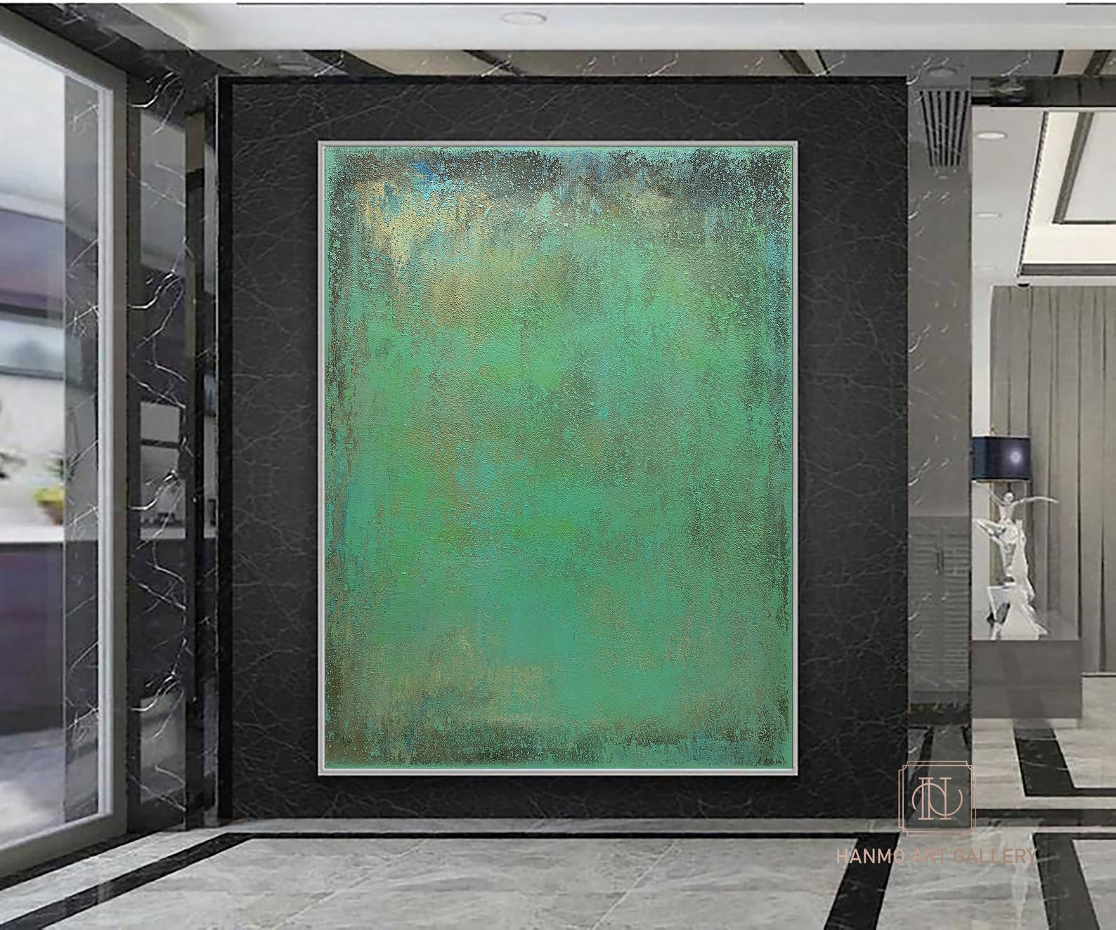 Large Green Abstract Painting Green Abstract Painting Canvas - Etsy