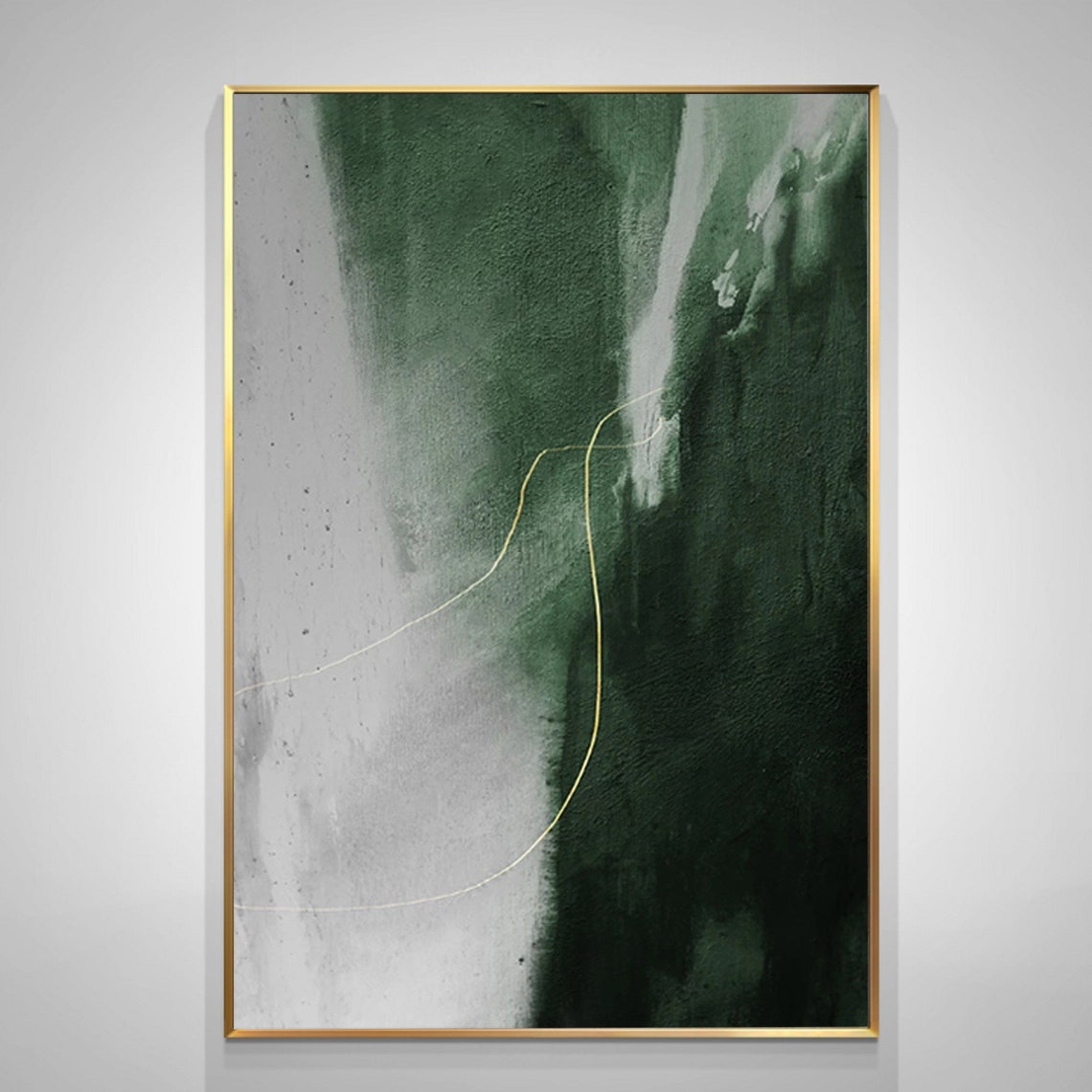 Original Minimalist Abstract Painting Acrylic Large Green - Etsy