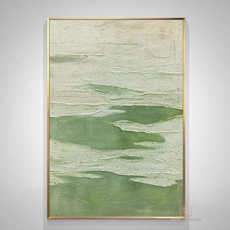 Large Original Abstract Painting Green Paintings on Canvas - Etsy