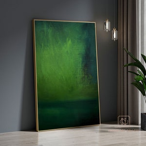 Large Green Abstract Painting Green Wall Art Green Canvas Painting ...
