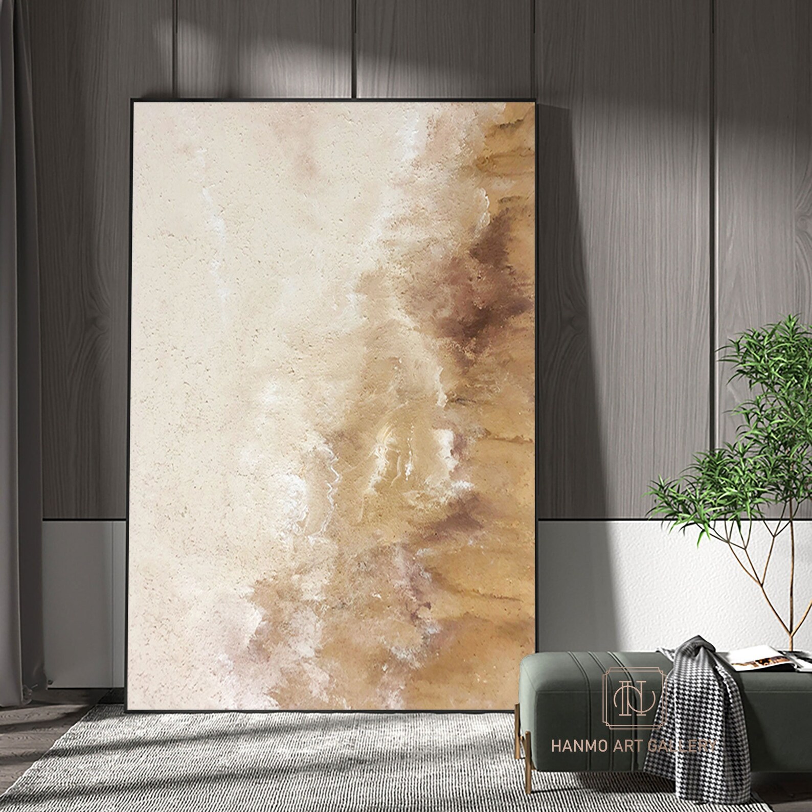 Large Beige Abstract Painting Beige Painting Brown Painting - Etsy