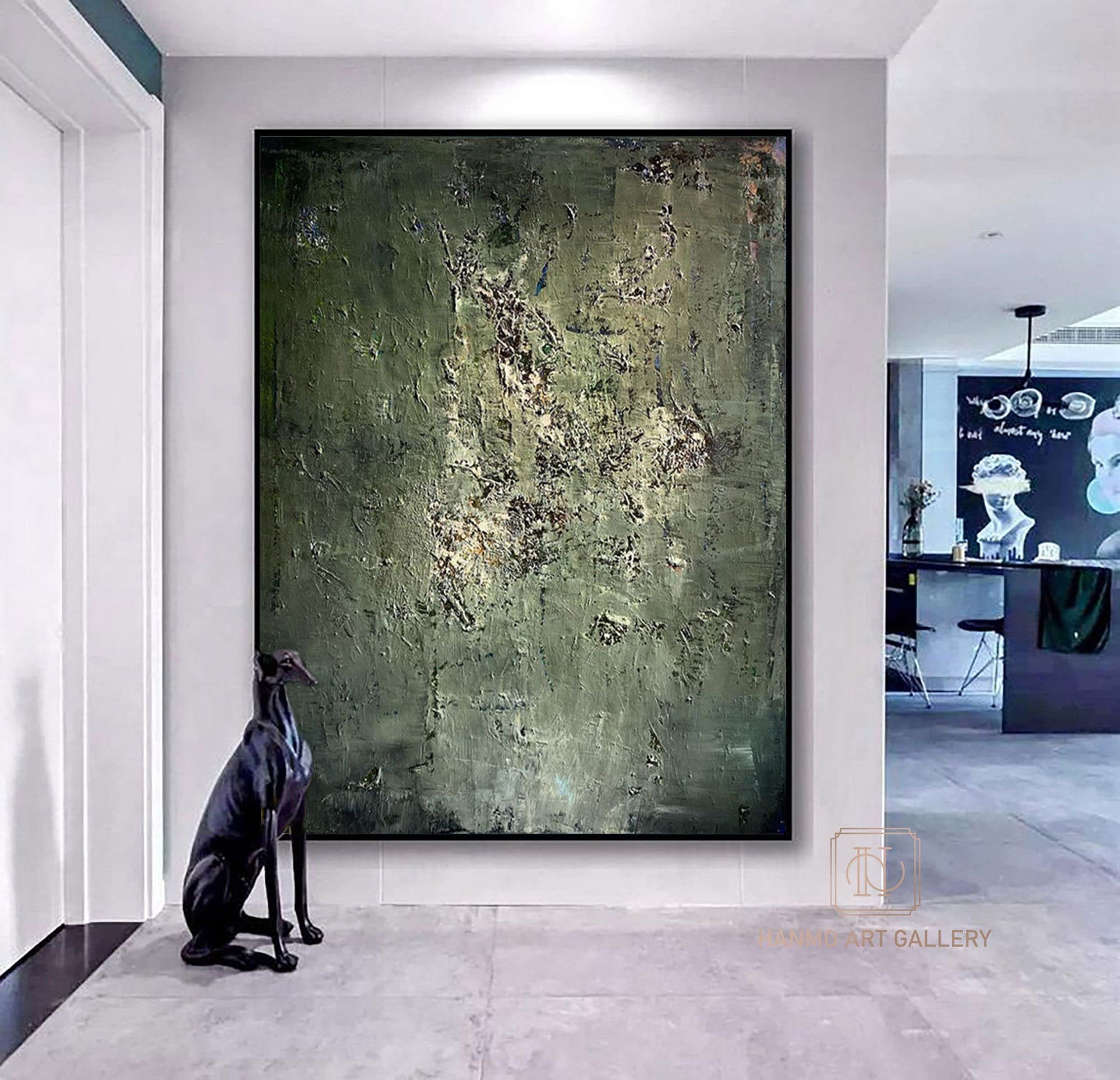 3d Texture Wall Art Green Art Large Green Wall Art Green Abstract Wall ...