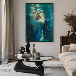 Large Abstract Lady Painting Woman Face Artwork Original Wall Art ...