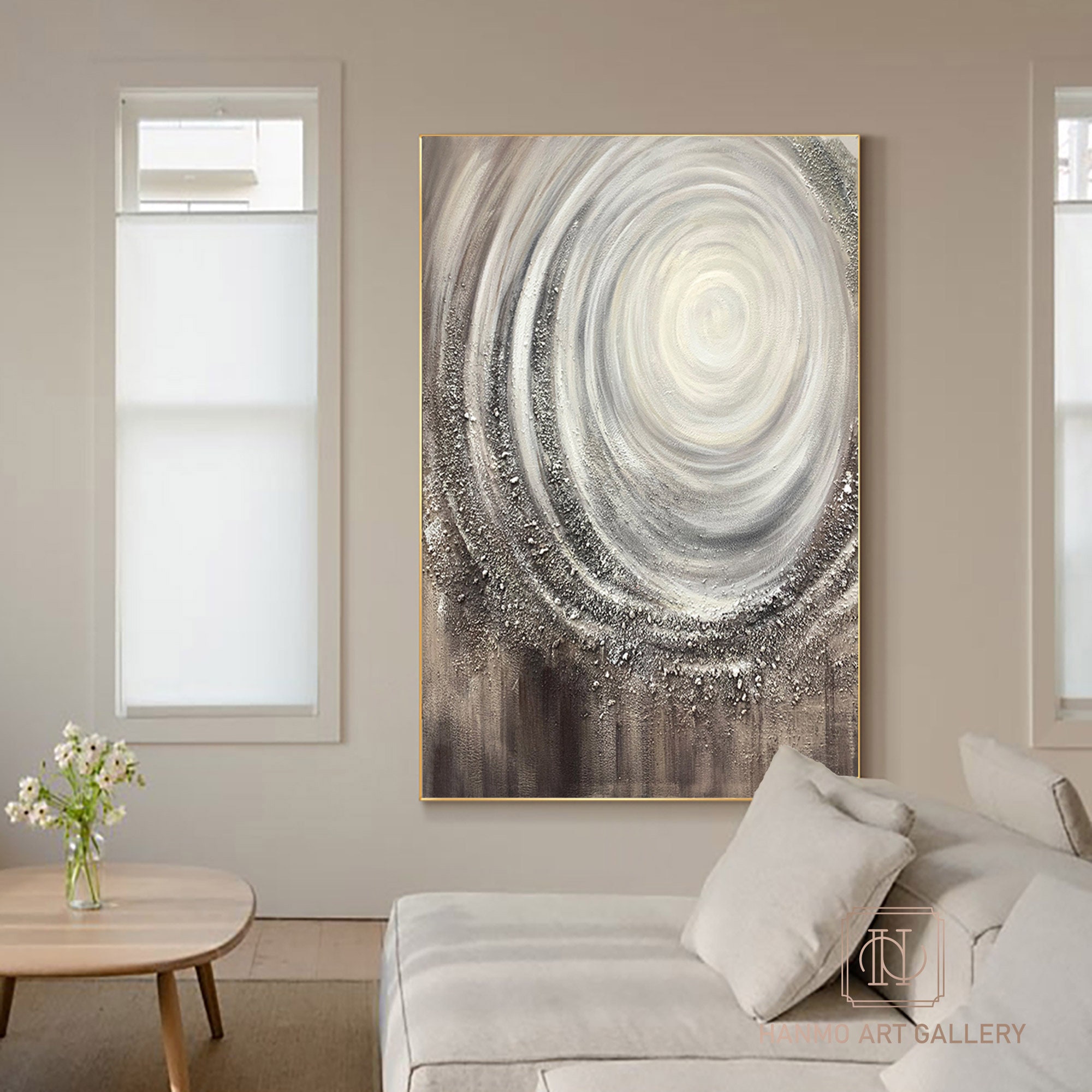 Brown Abstract Painting Large Abstract Paintings 3dtexture White ...