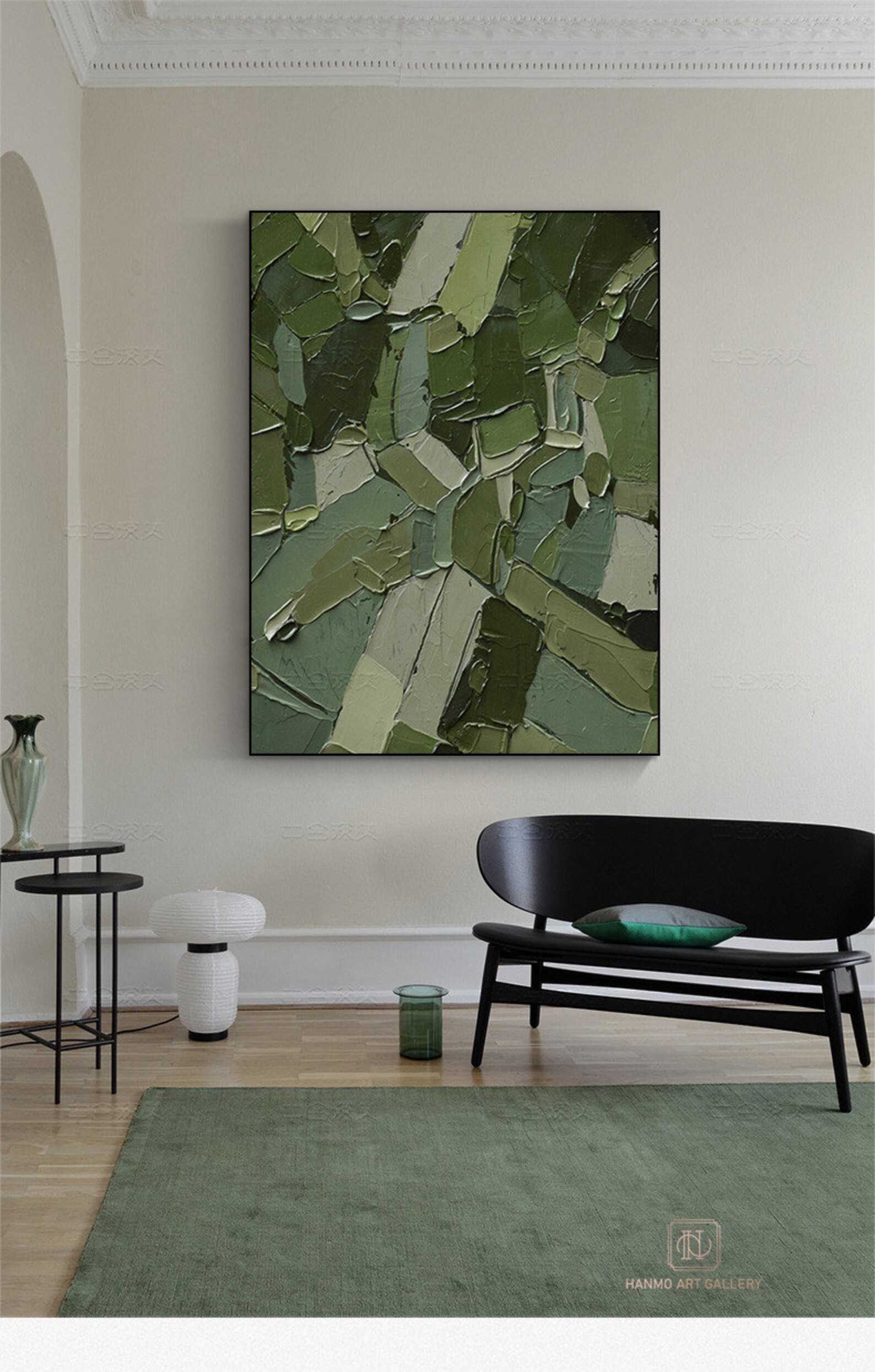 Large Green Abstract Painting Green 3D Texture Painting Green - Etsy