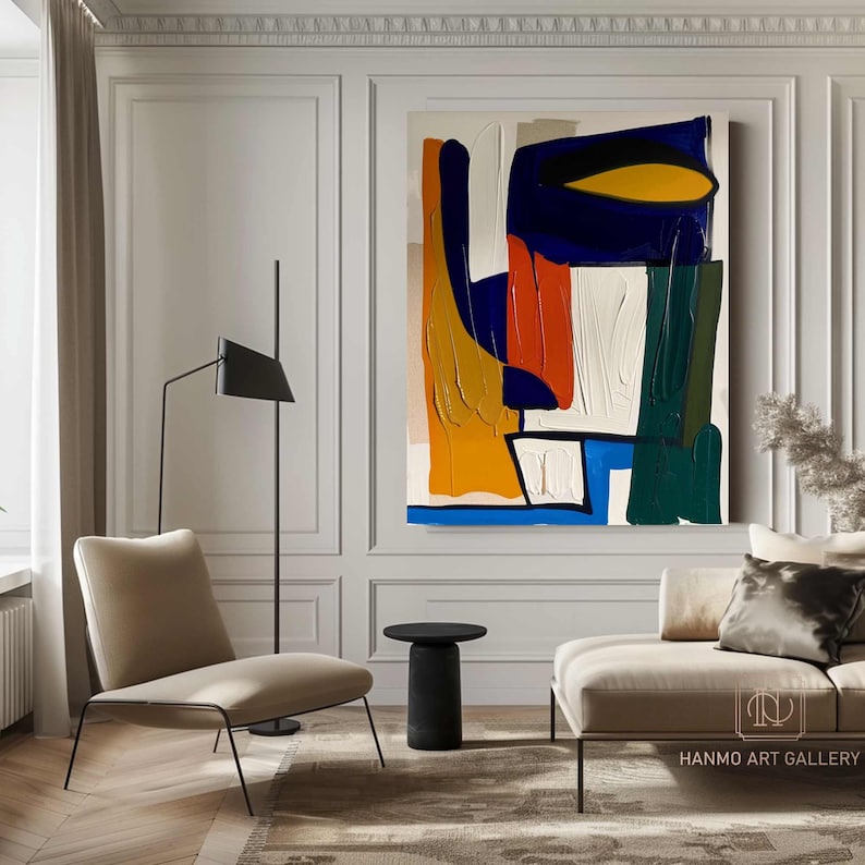 Large Colorful Abstract Painitng Texture Abstract Painting Colorful ...