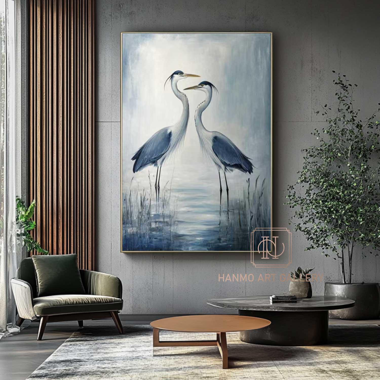 Birds Wall Art Neutral Wall Decor a Flock of Bird Wall Painting on ...