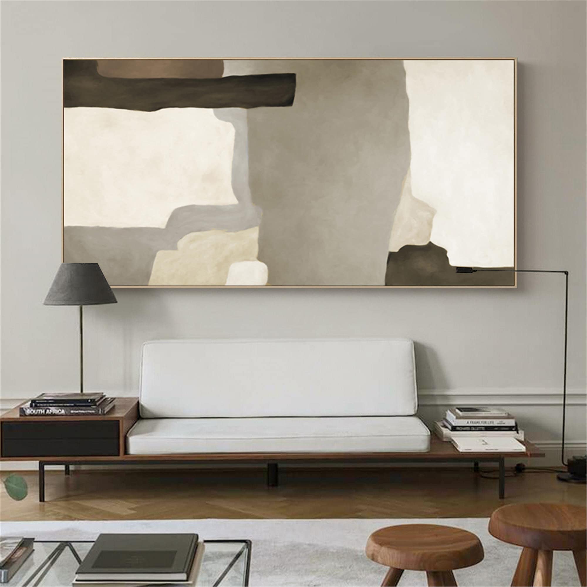 Minimalist Abstract Painting Beige Abstract Painting On Canvas | Etsy