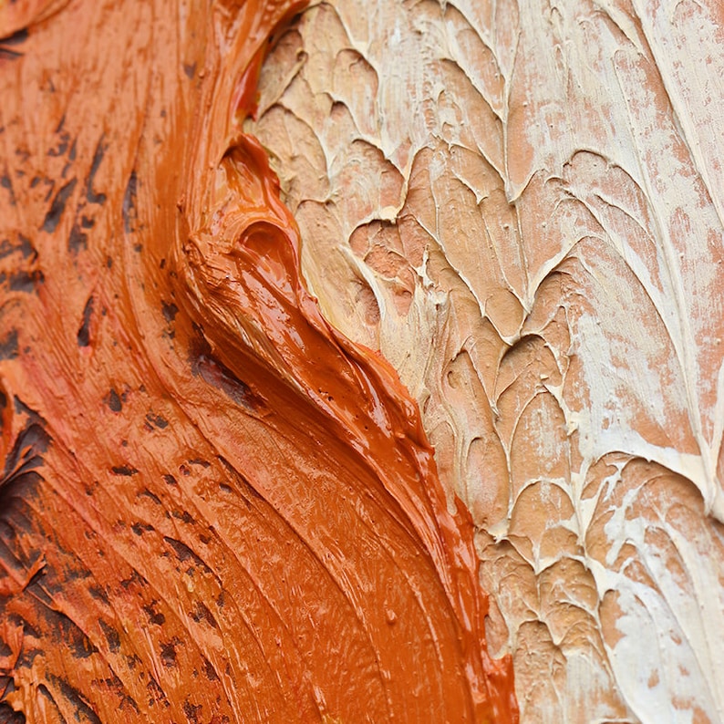 Original Abstract Painting Orange & beige Abstract Painting | Etsy