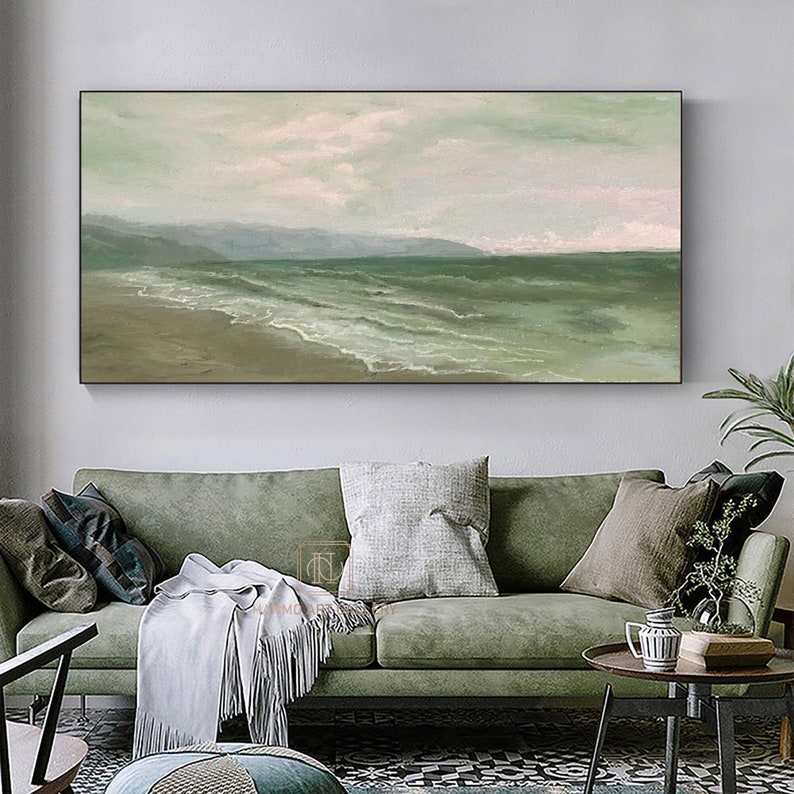 Large Ocean Painting Green Sea Abstract Painting Original - Etsy