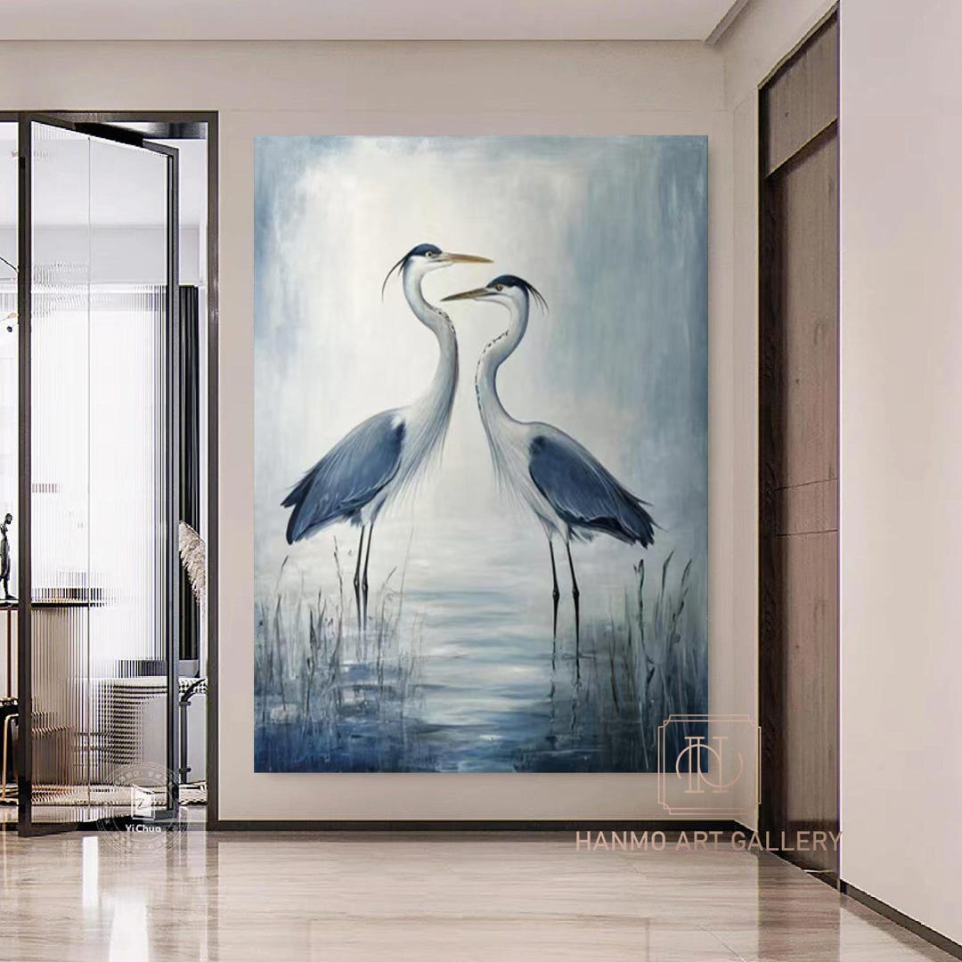 Birds Wall Art Neutral Wall Decor a Flock of Bird Wall Painting on ...