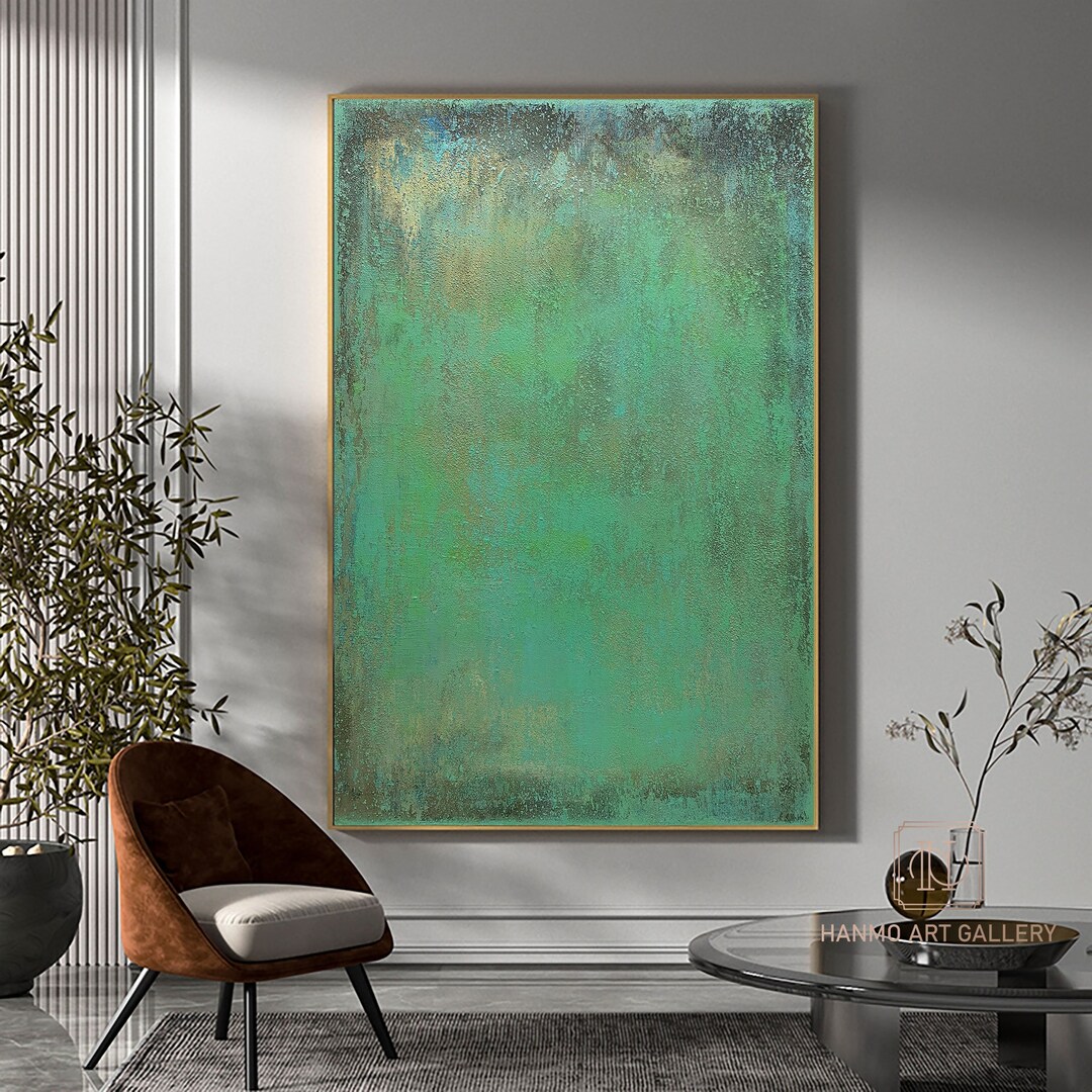Large Green Abstract Painting Green Abstract Painting Canvas Green ...