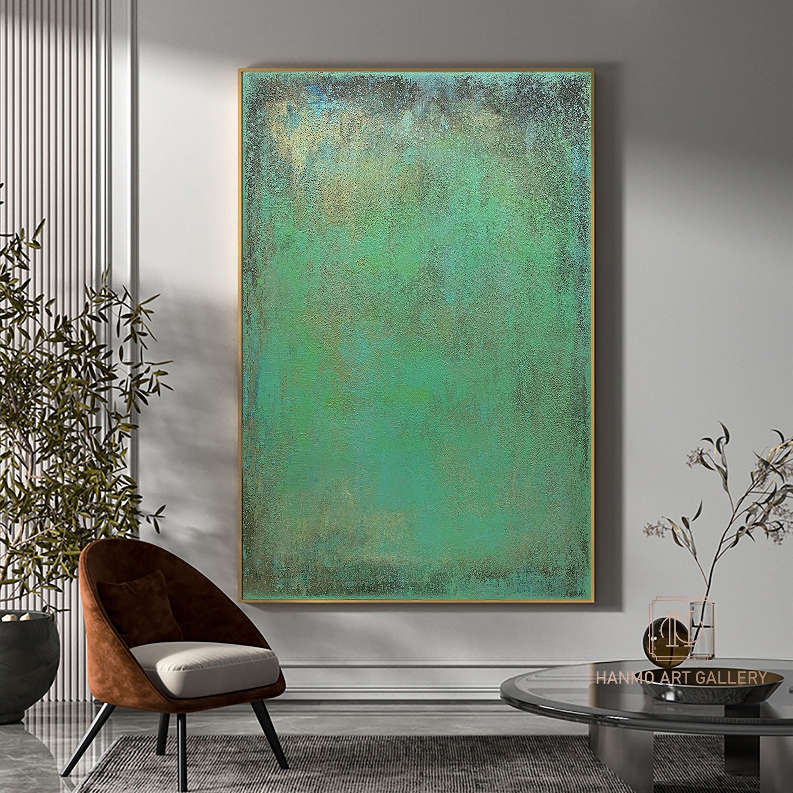 Large Green Abstract Painting Green Abstract Painting Canvas - Etsy