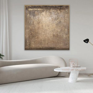 Brown Minimalist Painting Brown Wall Art 3d Texture Painting Brown Wabi-sabi Art Brown Square ...