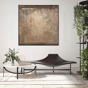 Brown Minimalist Painting Brown Wall Art 3d Texture Painting Brown Wabi-sabi Art Brown Square ...