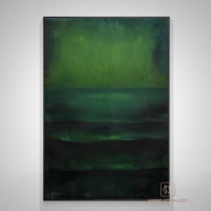 Green Wall Art Green Canvas Painting Green Minimalism Painting Green ...