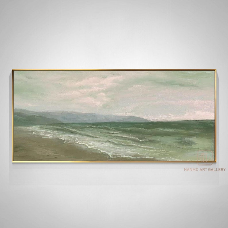 Large Ocean Painting Green Sea Abstract Painting Original - Etsy