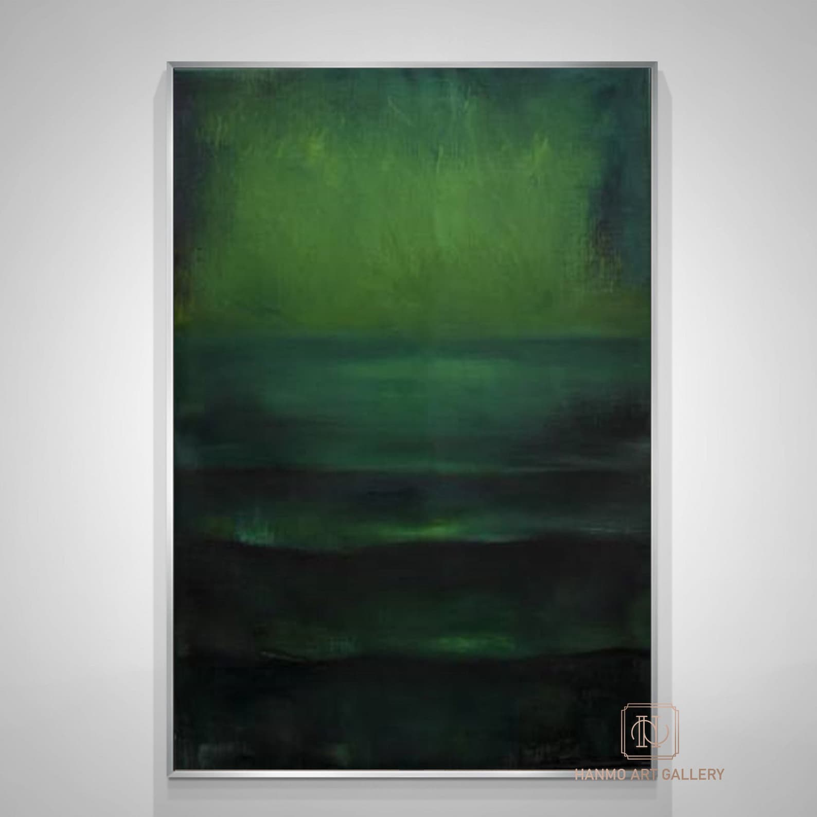 Green Wall Art Green Canvas Painting Green Minimalism Painting Green ...