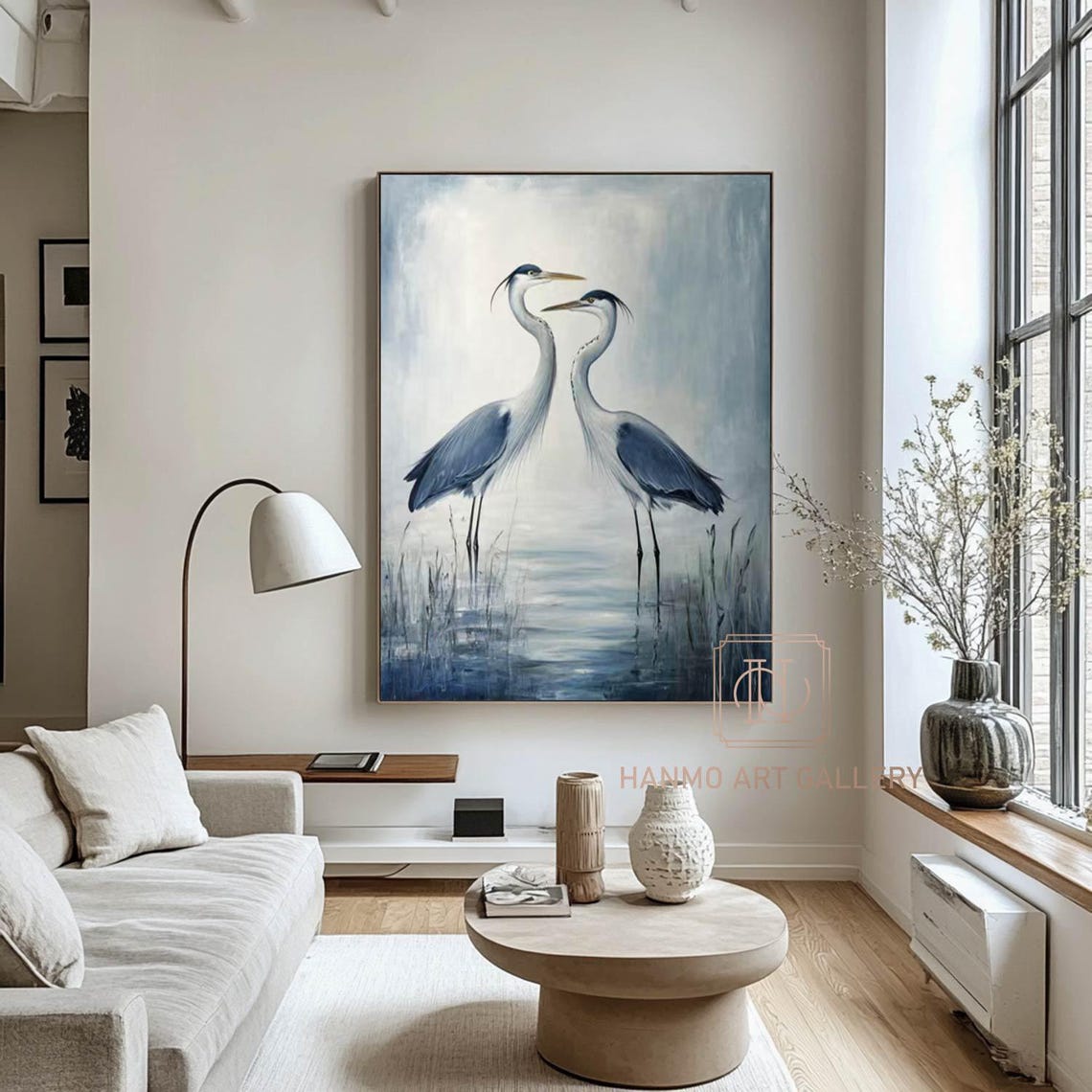 Birds Wall Art Neutral Wall Decor a Flock of Bird Wall Painting on ...
