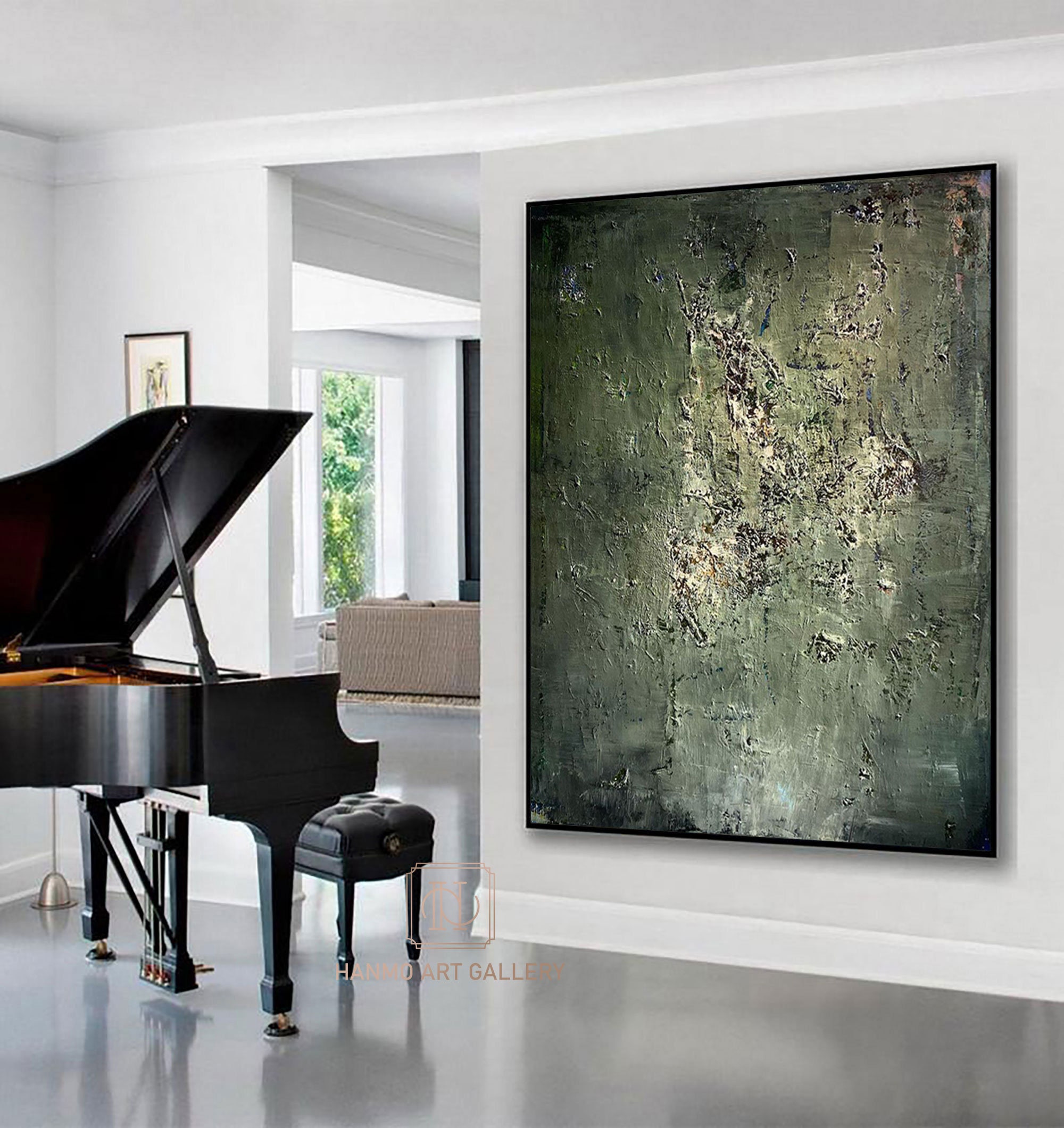 3d Texture Wall Art Green Art Large Green Wall Art Green Abstract Wall ...