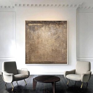 Brown Minimalist Painting Brown Wall Art 3d Texture Painting Brown Wabi-sabi Art Brown Square ...