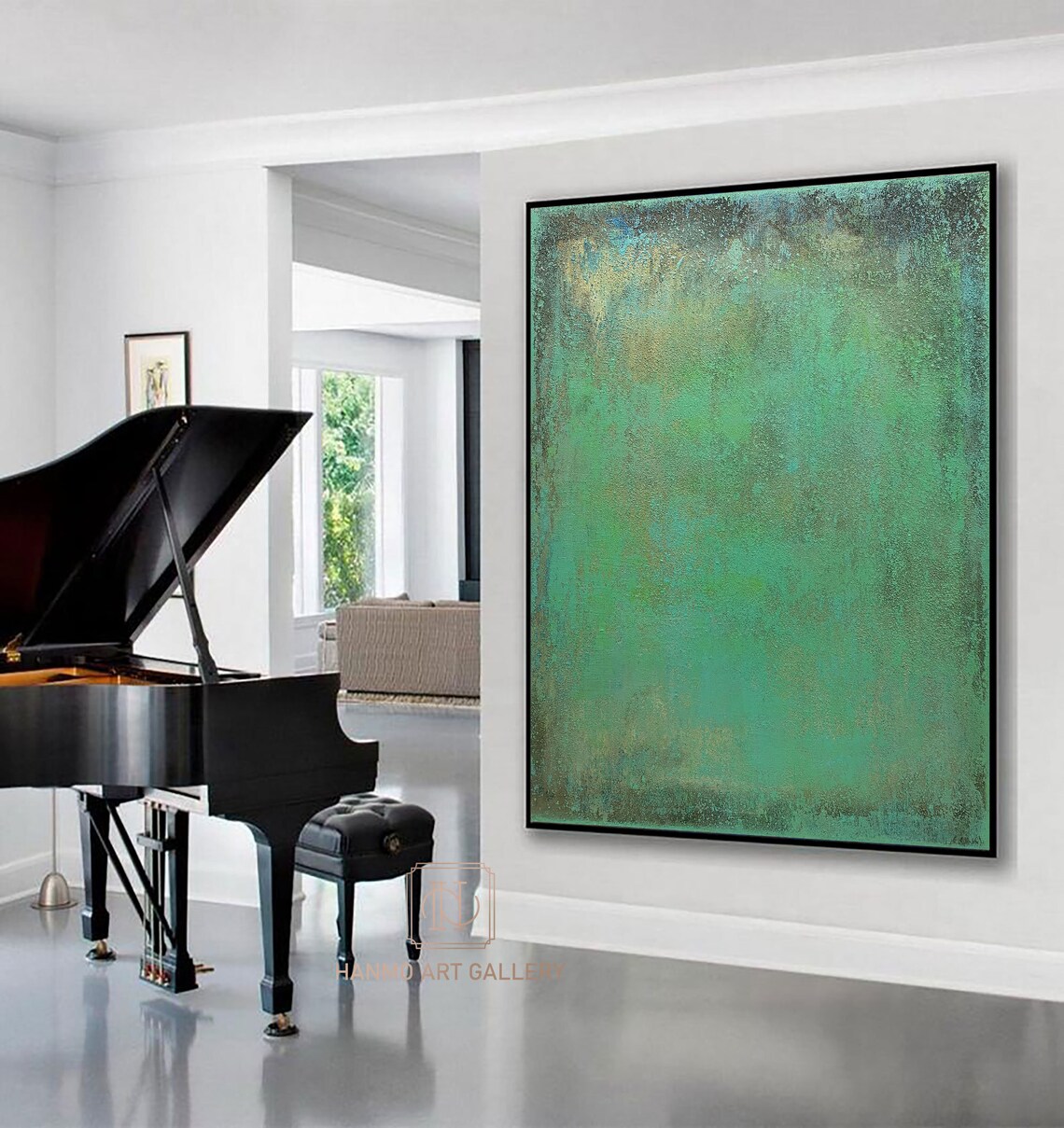 Large Green Abstract Painting Green Abstract Painting Canvas - Etsy
