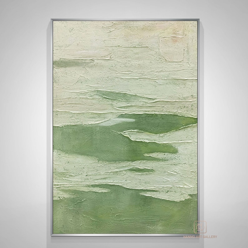 Large Original Abstract Painting Green Paintings on Canvas - Etsy