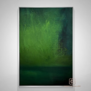 Large Green Abstract Painting Green Wall Art Green Canvas Painting ...
