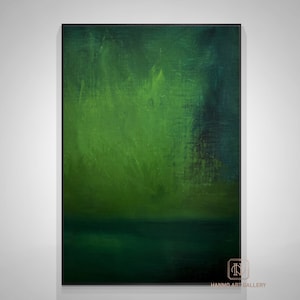 Large Green Abstract Painting Green Wall Art Green Canvas Painting ...