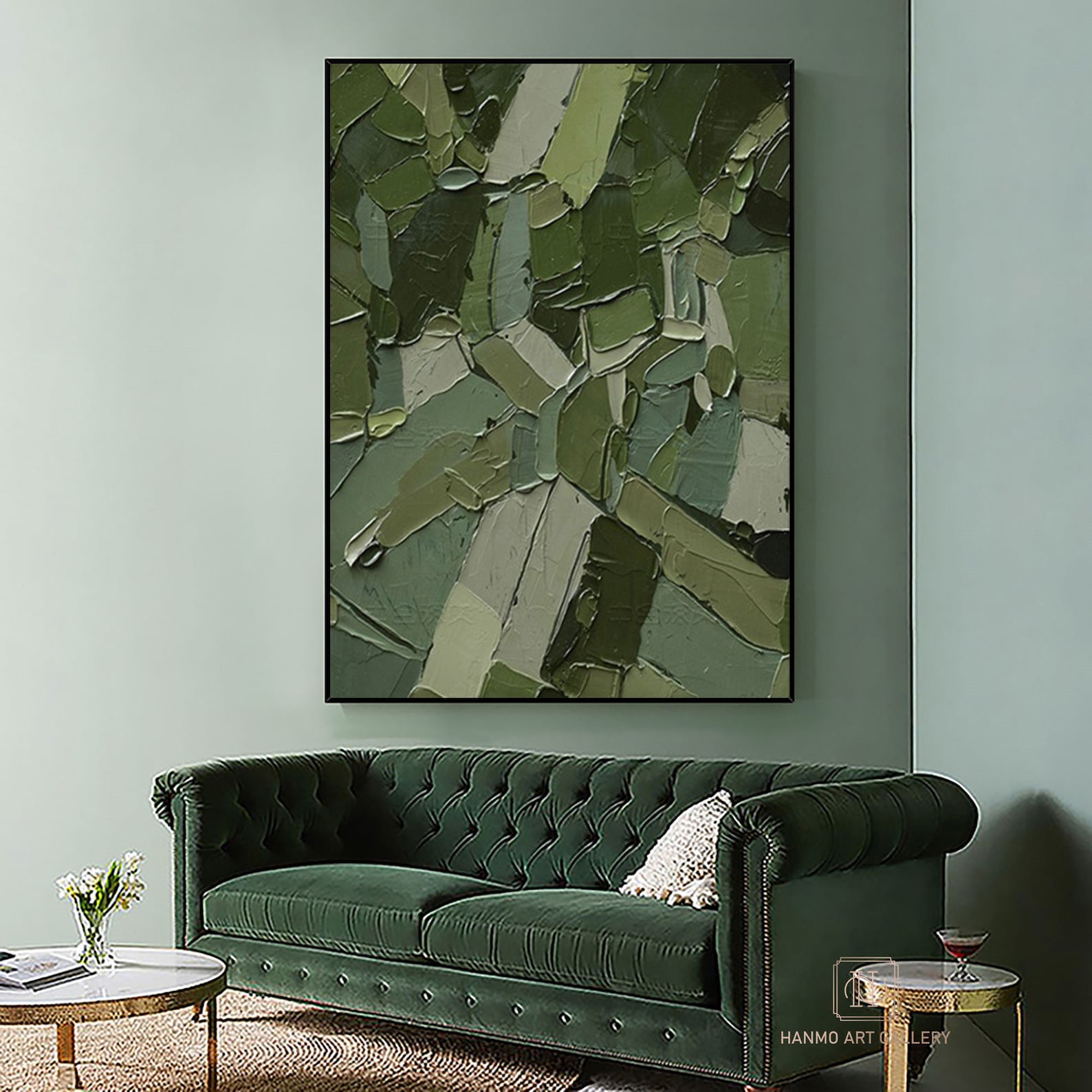 Large Green Abstract Painting Green 3D Texture Painting Green ...