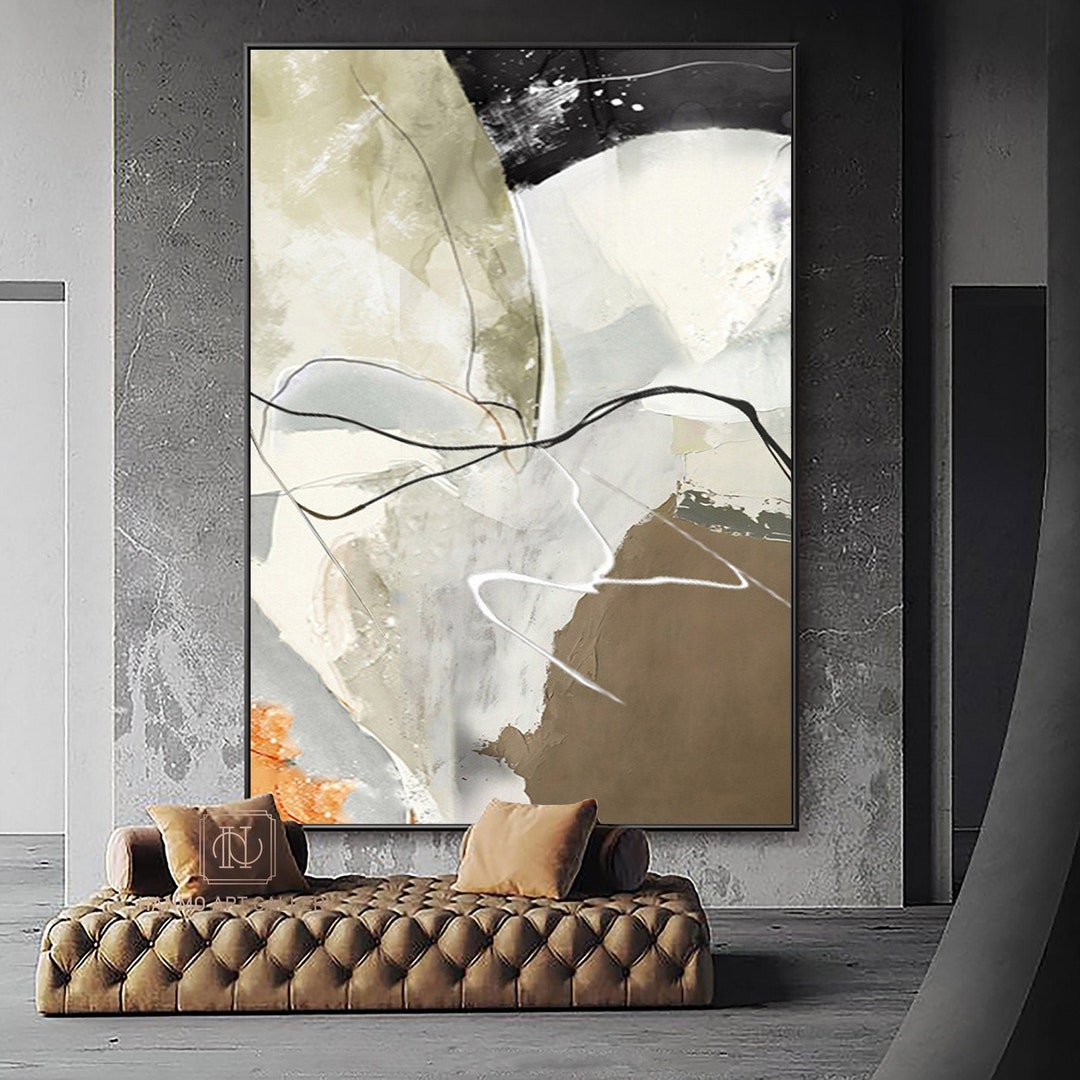 Original Abstract Painting Minimalist Abstract Painting Beige Painting ...