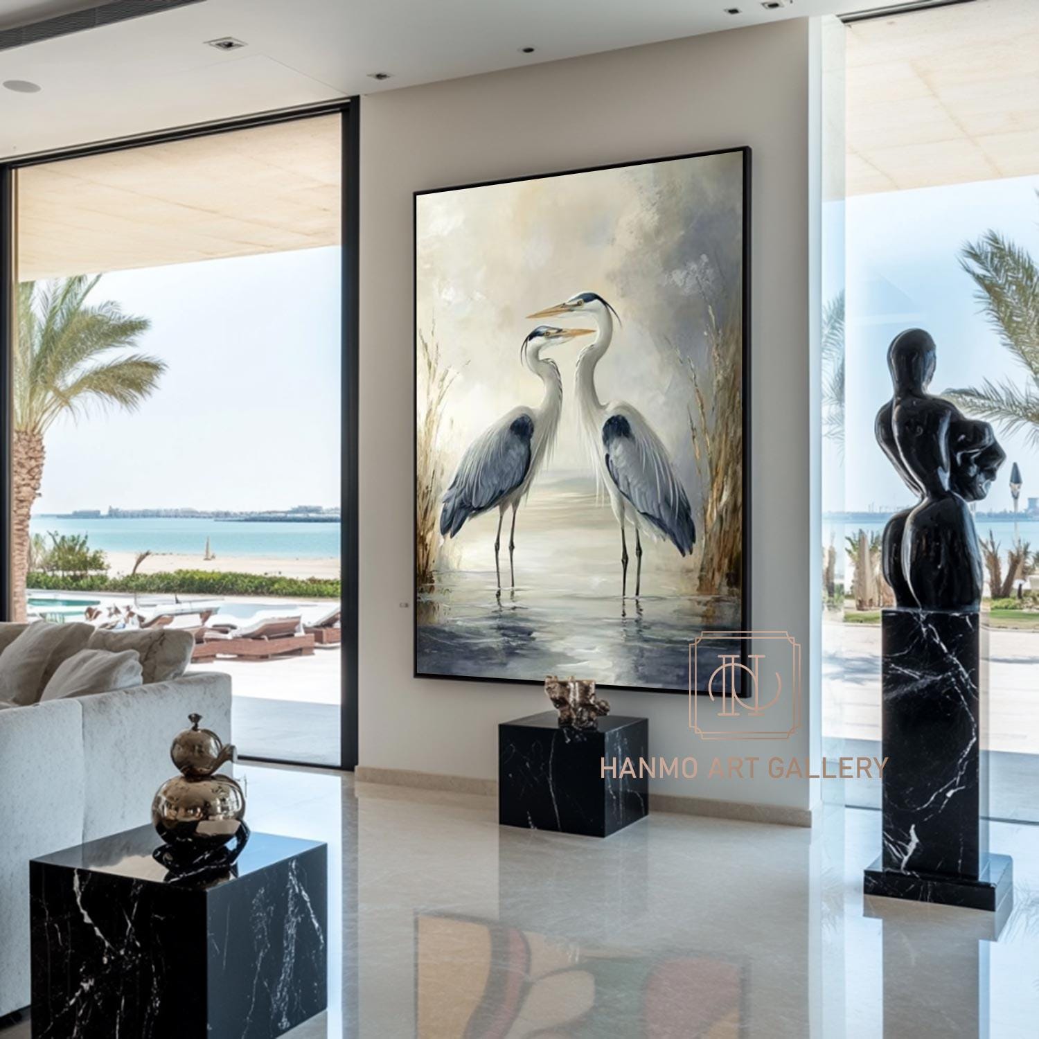 Birds Wall Art Neutral Wall Decor a Flock of Bird Wall Painting on ...