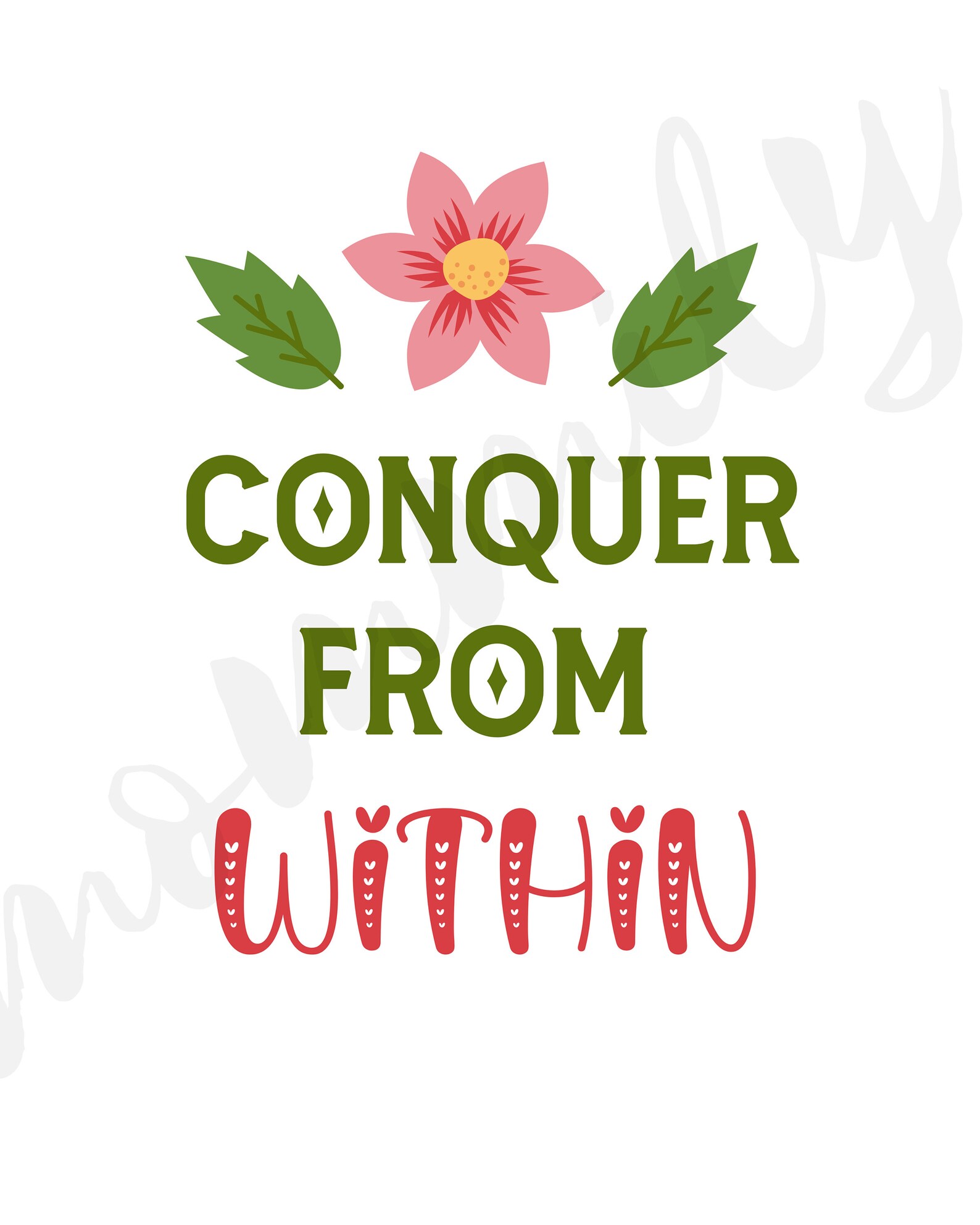 Conquer From Within Positive Affirmation Print - Etsy