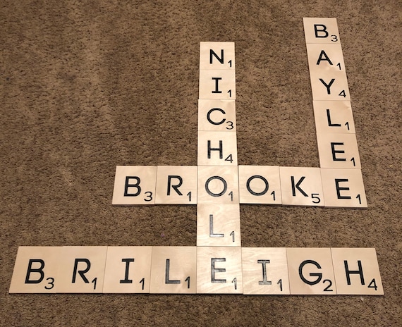 Custom Engraved Wooden Scrabble Tiles - Etsy