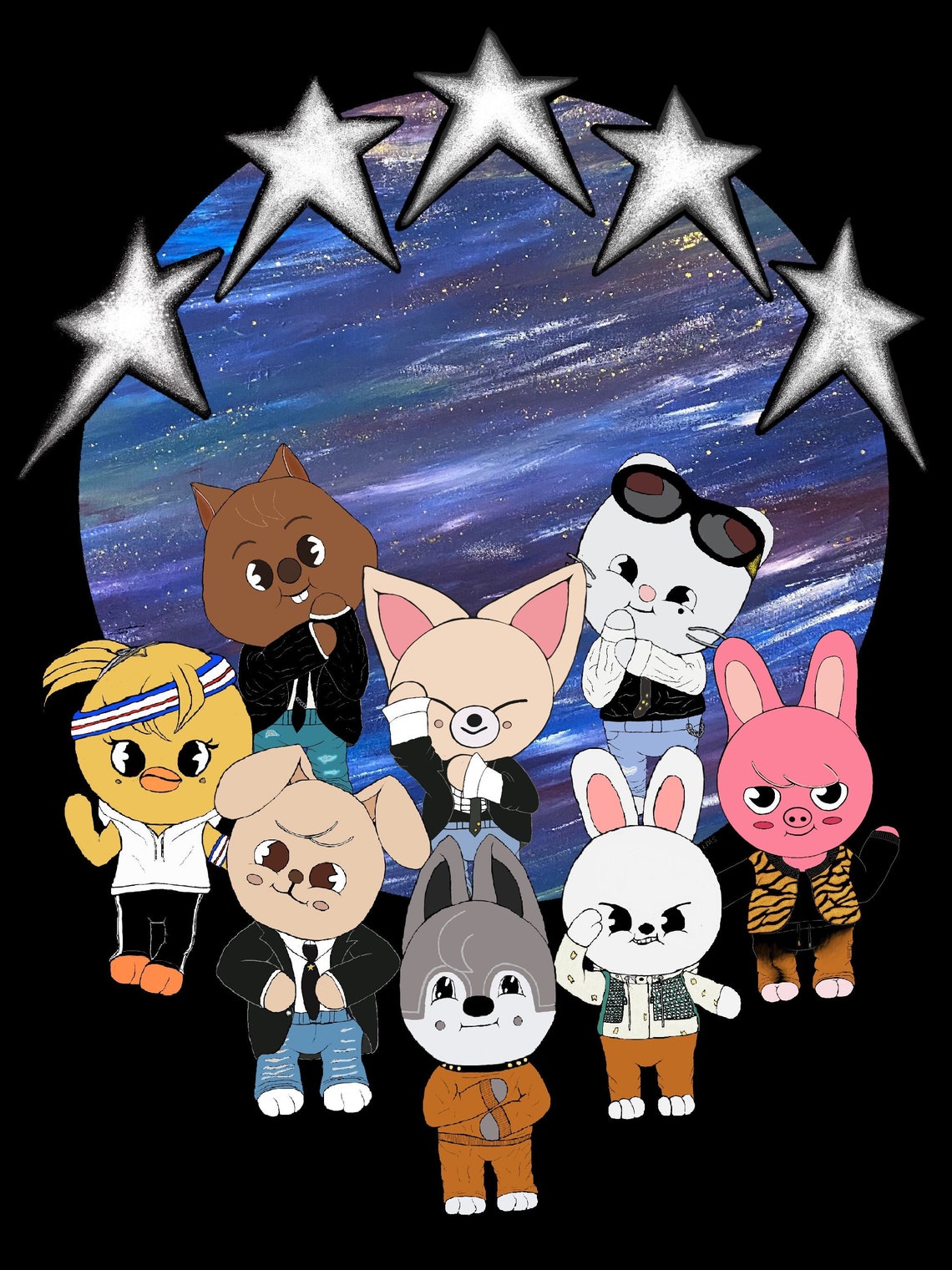 Stray Kids Skzoo 5-star Group Vinyl Sticker/magnet - Etsy