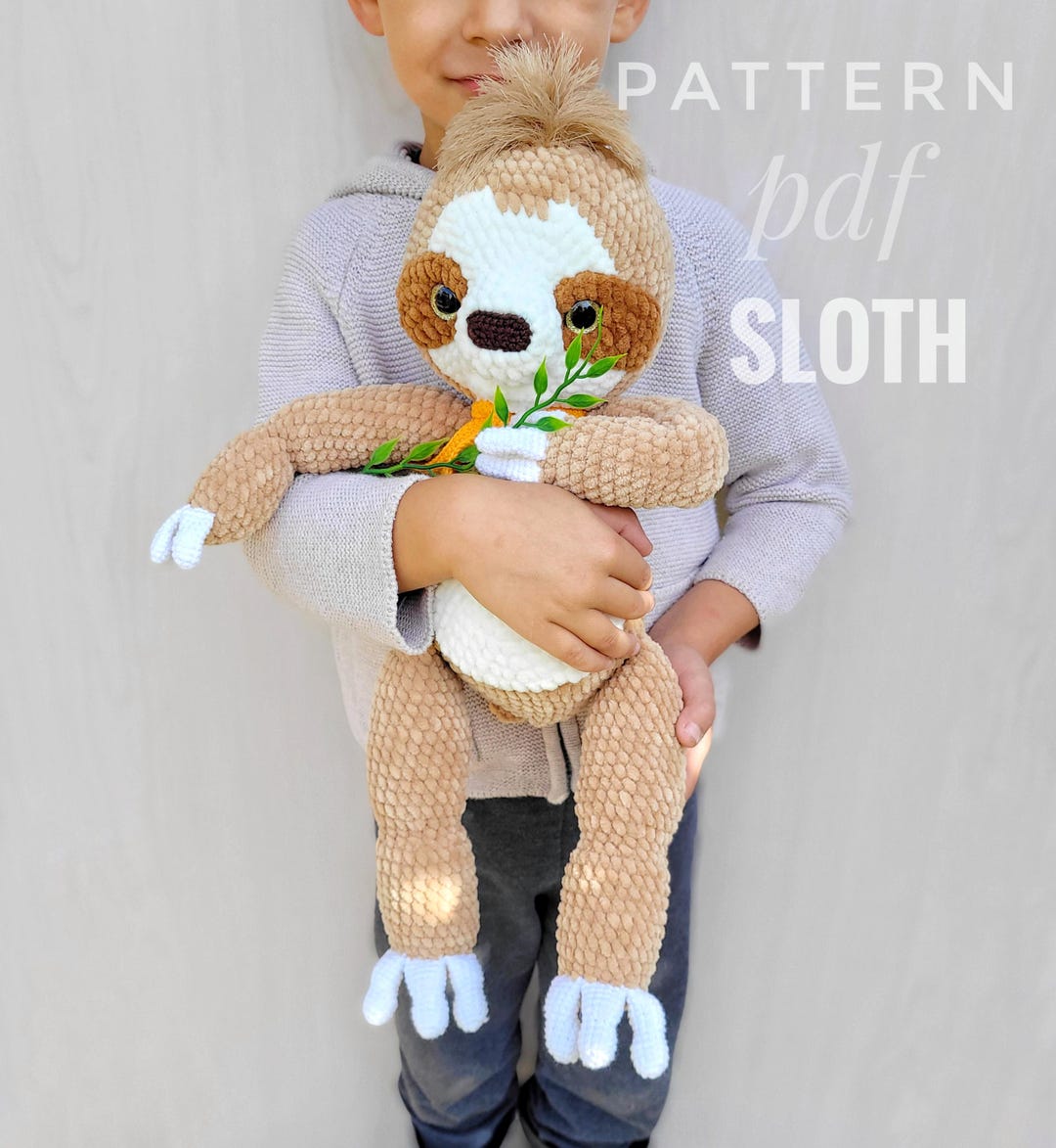 Sloth Crochet Pattern Amigurumi PDF Pattern, Crochet Sloth Plush ...