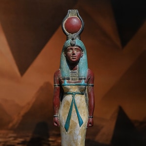 Egyptian Statue of Goddess Isis Painted Heavy Stone Made in Egypt - Etsy