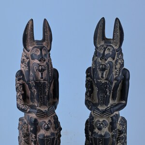 Unique Seated Anubis Holding a Mummy Form With a Hapi son of Horus ...