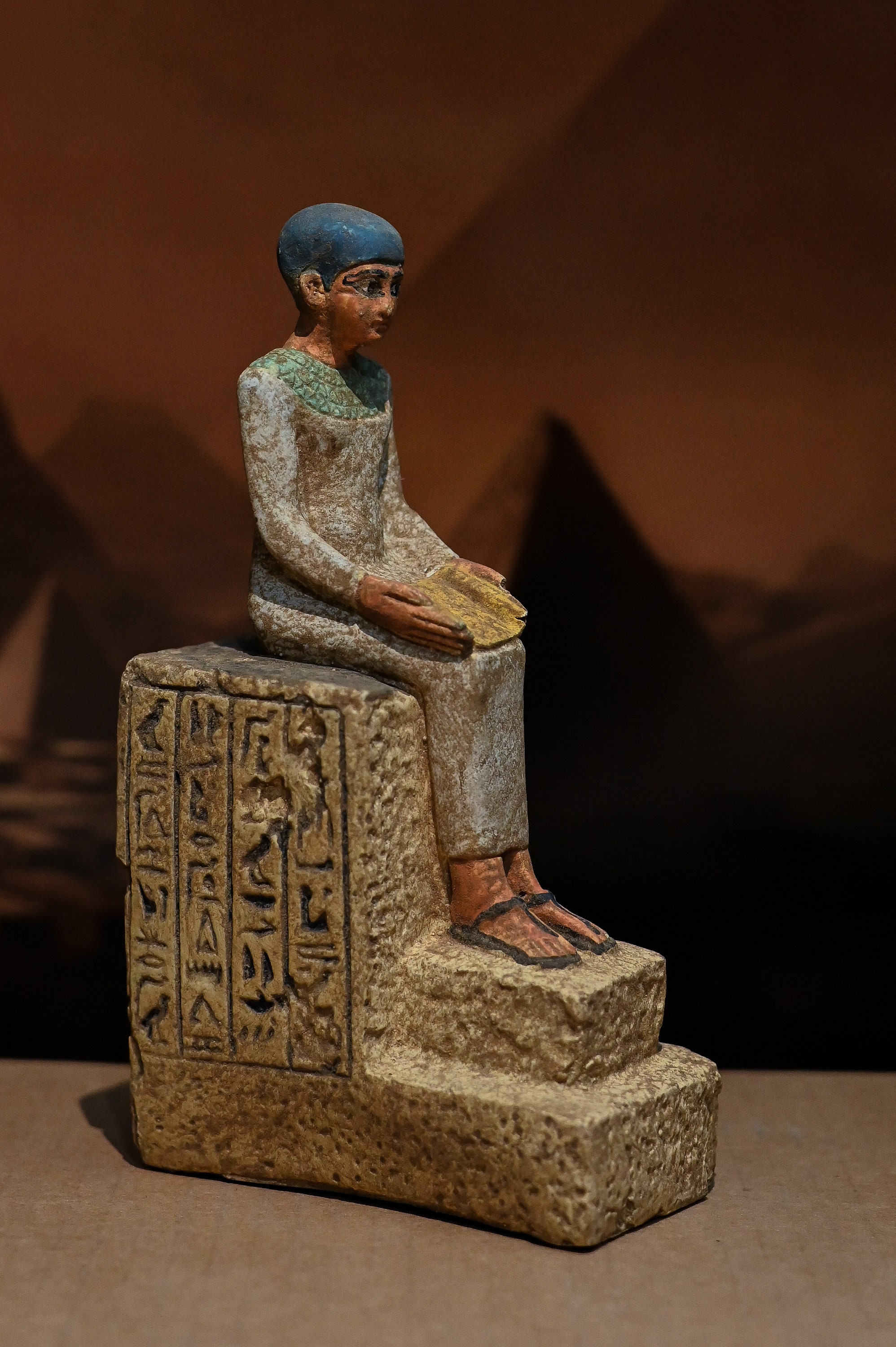Statue of Egyptian Art Seated Statue of Imhotep God of - Etsy