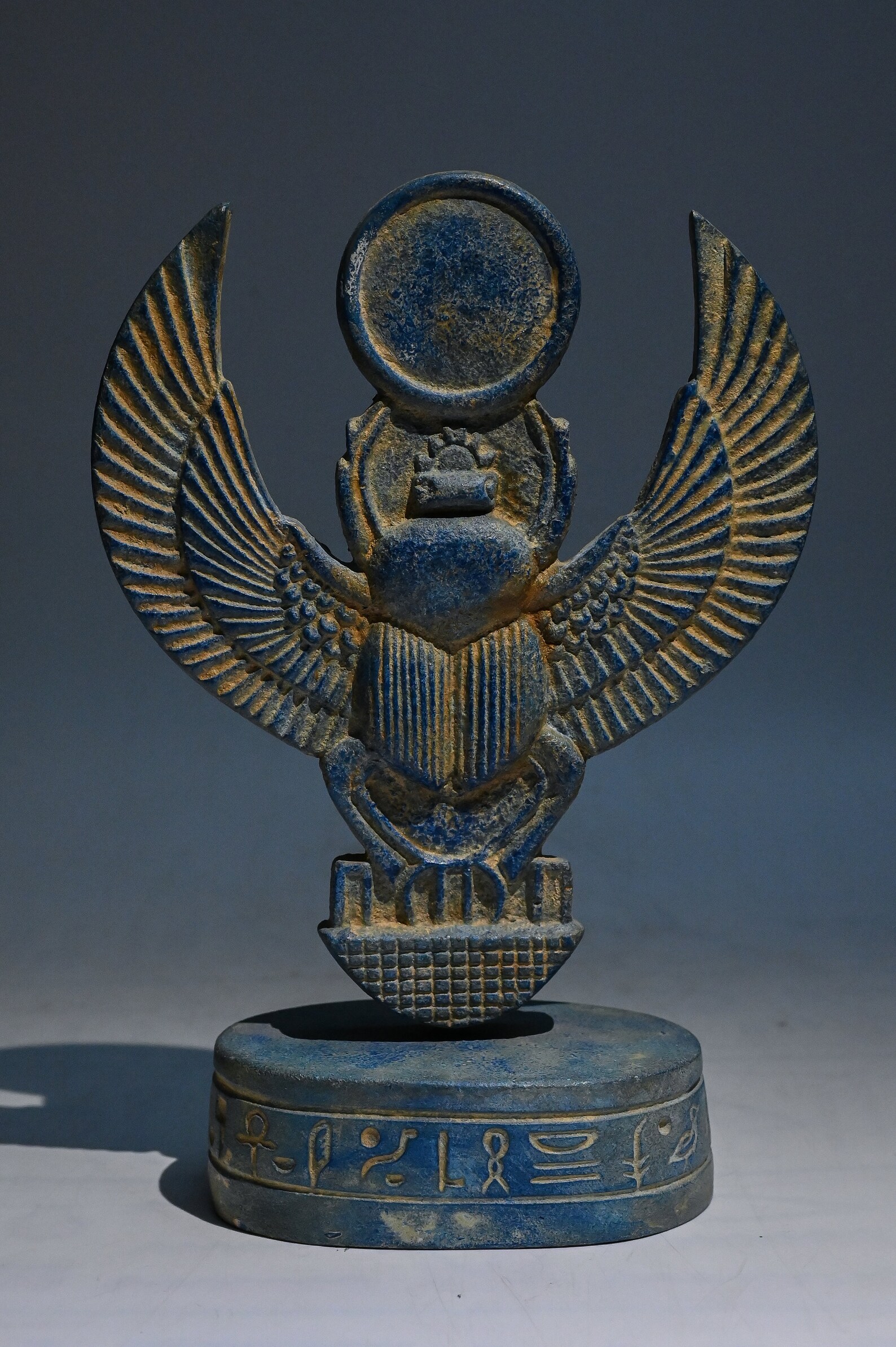 EGYPTIAN Statue of Winged SCARAB BEETLE Khepri Heavy Stone Made in ...