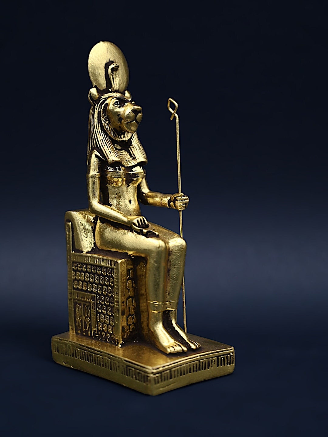 Ptah's Wife Statue of Egyptian Goddess Sekhmet, Lady of War and Goddess of Power ,stone Covered ...