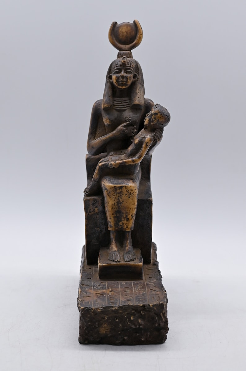 Egyptian Art Goddess Isis Breastfeeding Baby Horus Made in - Etsy